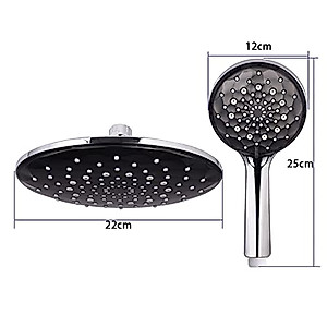 ZLXDP Shower Head Black Waterfall Bath Ceiling Top High Pressure Micro Bubble Hydromassage for Bathroom Accessory
