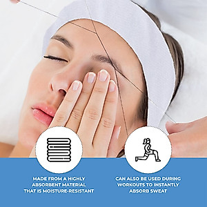 ForPro Professional Collection Stretch Headbands - Moisture Absorbent Disposable Spa - 2.25” W x 18” C - 48-Count