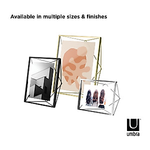 Umbra Prisma Picture Frame, 4x6 Metal Photo Display for Desk or Wall, 4" x 6", Chrome