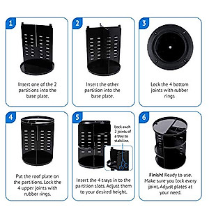 ComFamili Rotating Makeup Organizer 360° Rotating Plastic Shelf with Height Adjustable Trays Waterproof and Washable - Saves Storage Space in Bathroom Vanity top Helps Organize Cosmetics