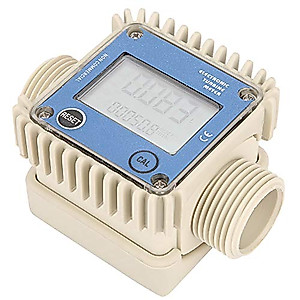 K24 LCD Turbine Digital Fuel Water Hose Flow Meter Widely Used for Chemicals Water, Blue