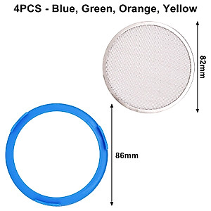 GDFYMI 4Pcak Sprouting Lids for Mason Jars, 86mm Wide Mouth Canning Jar Stainless Steel Mesh Screen Strainer Lid for Bean Sprouts Grow Kit - 4 colors