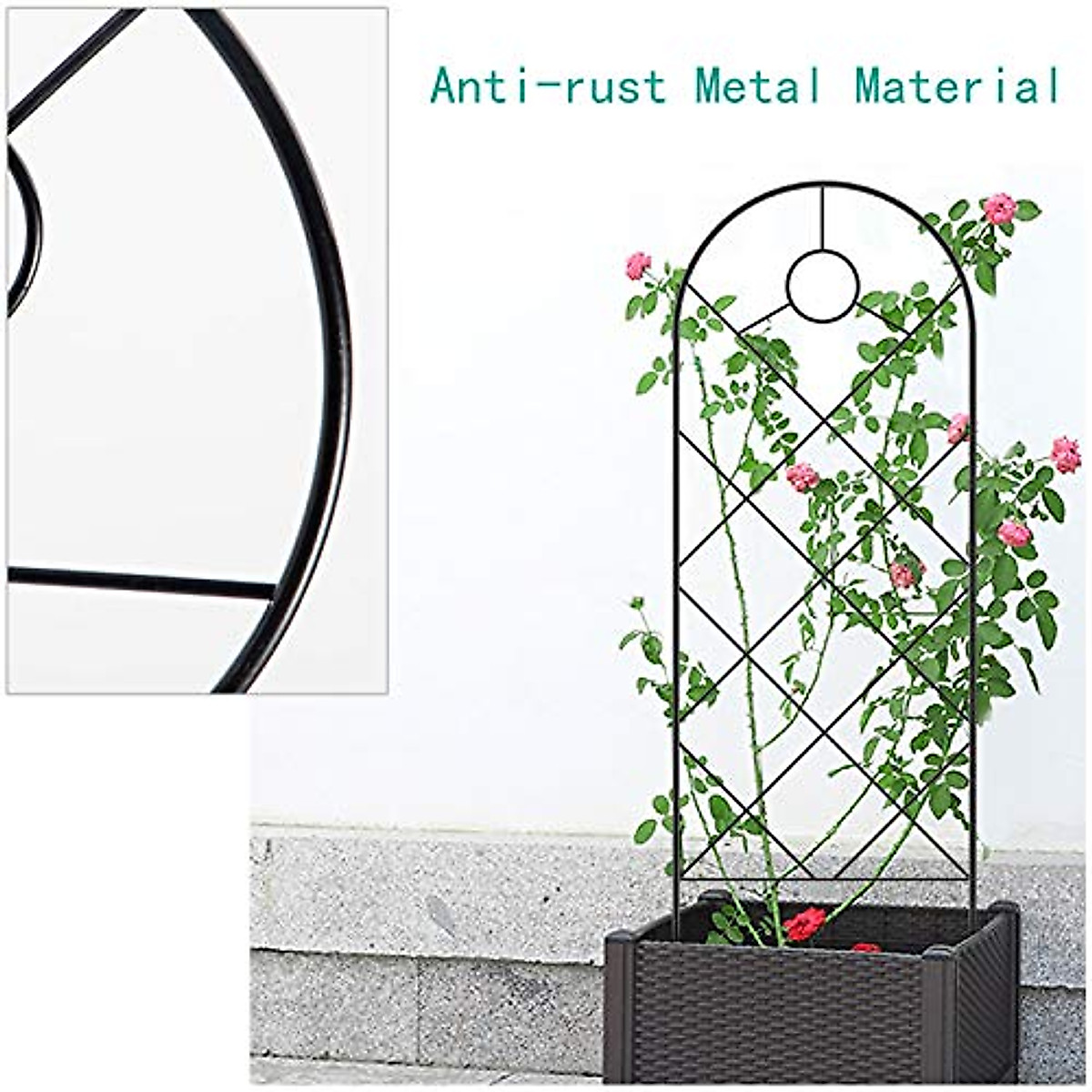 3 Pcs Garden Trellis for Climbing Plants Indoor, 23" x 7.7" Rust Proof Metal Support Wire with Decorative Lattice Grid Panels for Garden Indoor Potted Climbing Stems Stalks Vines