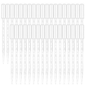 Heyous 100PCS Disposable Graduated Pipettes 5ML Plastic Transfer Pipettes Essential Oil Transparent Burette for Water Testing and Laboratory and Essential Oil