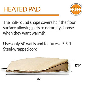 K&H Pet Products Lectro-Soft Igloo Style Dog Bed Brown Large 17.5 X 30 Inches