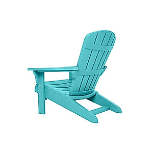 Keter Teton Adirondack Weather Resistant Furniture for Entertaining by The Pool, Patio and Fire Pit, Easy Assembly Outdoor Seating, Weatherwood