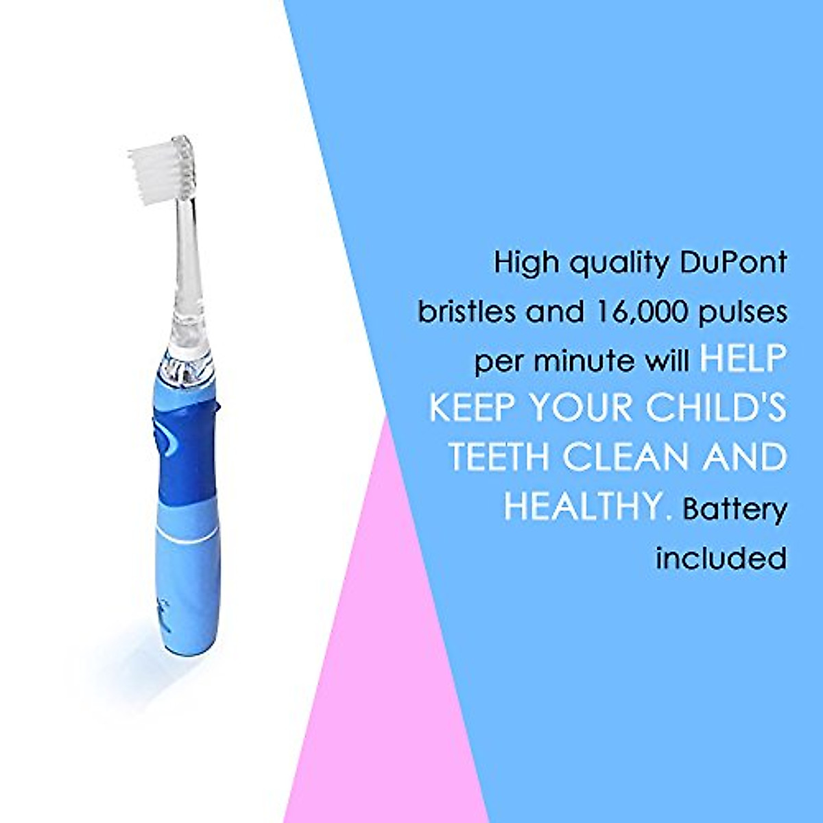 ToiletTree Products Poseidon Children's Sonic Toothbrush with LED Lights, Blue