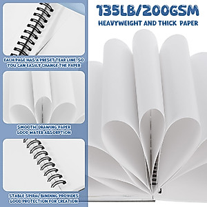 135lb/200gsm Marker Paper Pad, 8.3×8.9in Double Sided Bleedproof Sketch Pad, 30 Sheets Art Paper Spiral Sketchbook, Smooth Alcohol Marker Paper Painting Coloring Paper for DIY, Christmas Gifts
