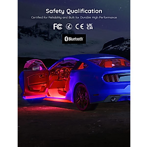 Govee Interior RGBIC Car Lights with Smart App Control, Music Sync Mode, DIY Mode and Multiple Scene Options, 2 Lines Design LED Lights for Cars, Trucks, SUVs