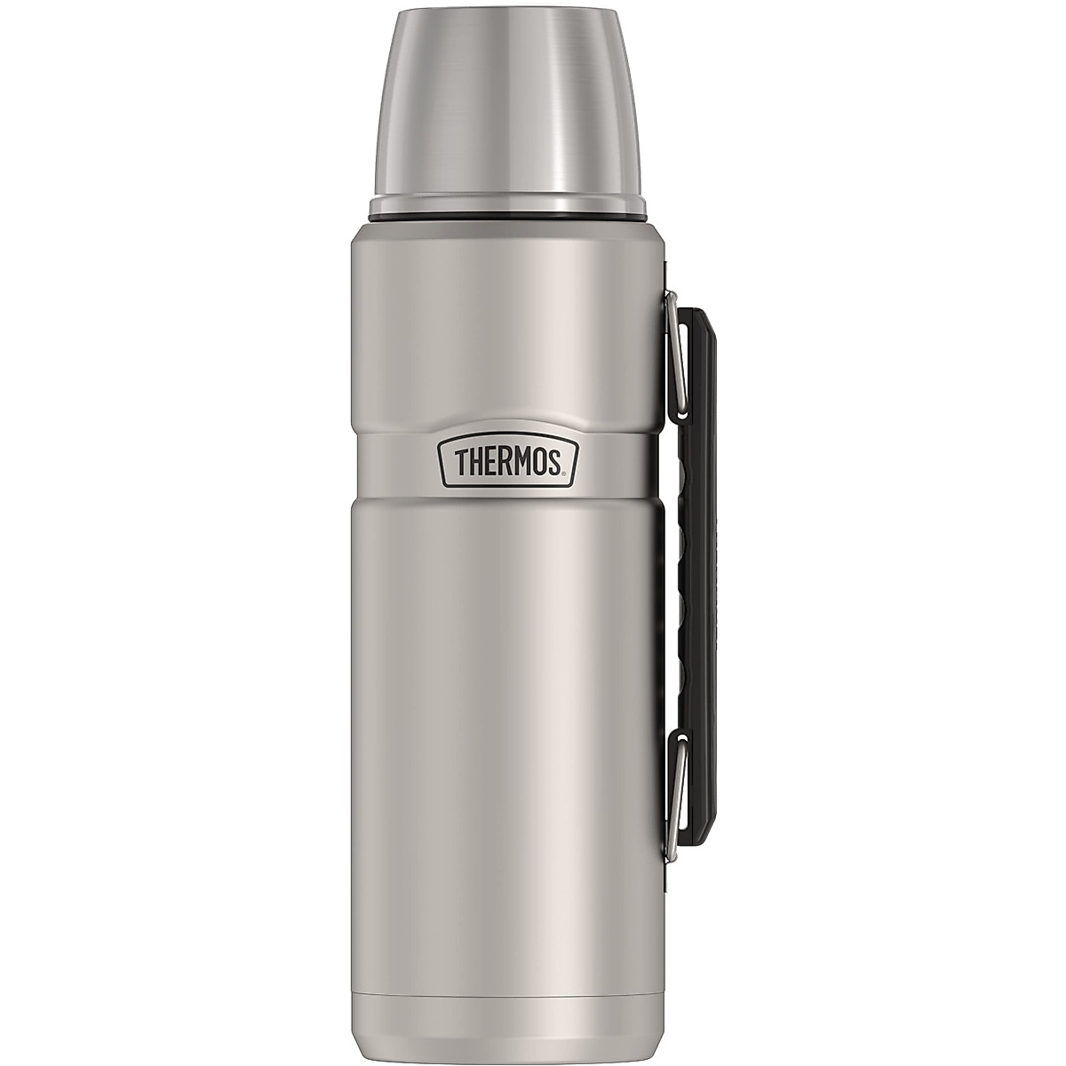 THERMOS Stainless King Vacuum-Insulated Beverage Bottle (40 Ounce) and Travel Mug (16 Ounce), Matte Steel
