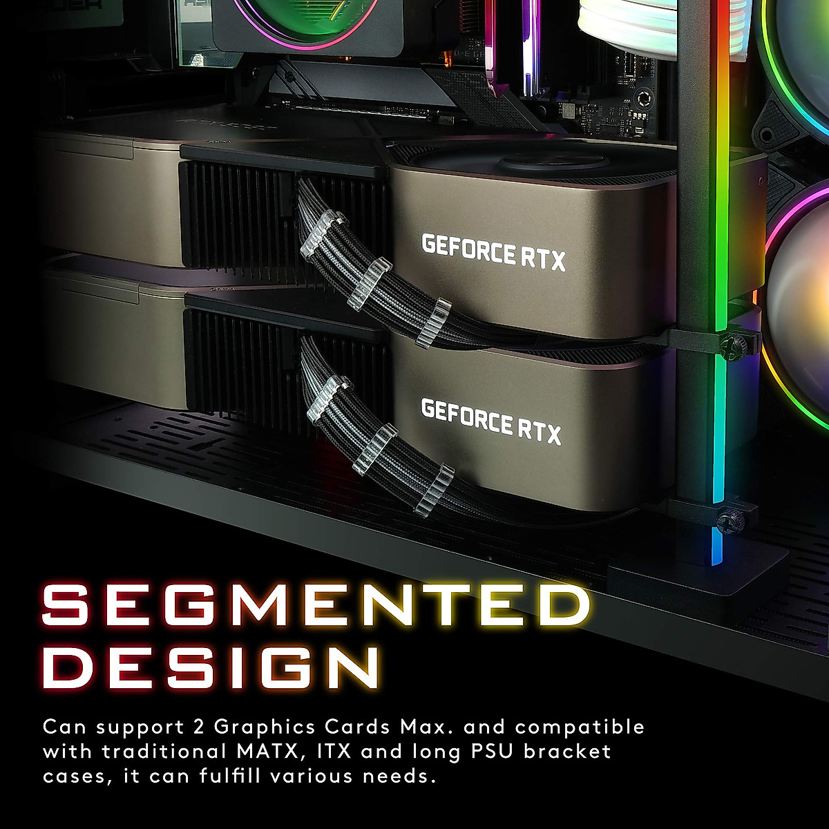 EZDIY-FAB Graphics Card GPU Brace 5V 3Pin ARGB,Support Video Card Sag Holder Holster Bracket, Anodized Aluminum (Black)