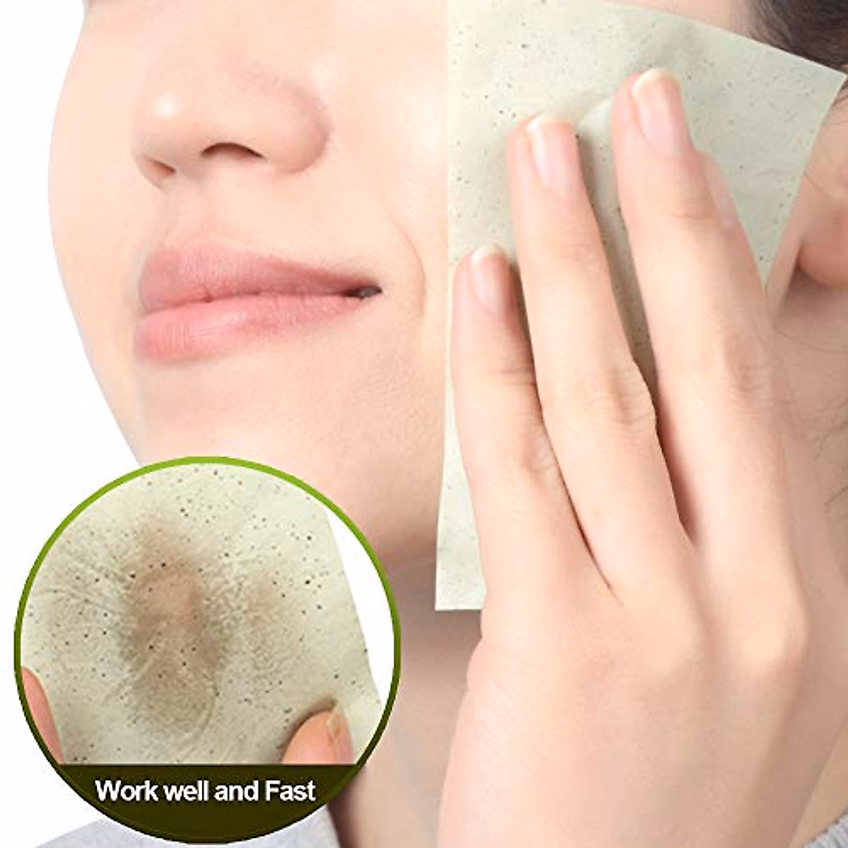 Teenitor Oil Blotting Sheets, 100 Sheets Green Tea Oil Absorbing Tissues Paper, Large 10cmx7cm Oil Blotters