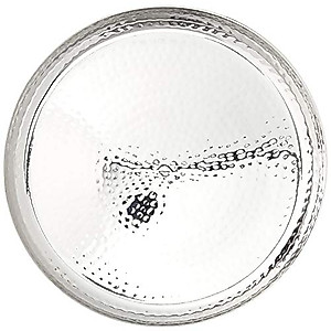 Elegance Hammered Stainless Steel Round Tray, 13", Silver