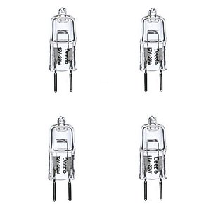 Deezio 12 Volt 50 Watts GY6.35 T4 Halogen Light Bulb with Glass 2-Pin, 300/900 Lumens, 3000K Bulb Color Temp, 4-Pack