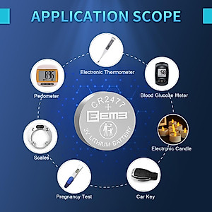EEMB 5 Pack CR2477 Battery 3V Lithium Battery Button Coin Cell Batteries 2477 Battery DL2477, ECR2477 for Electronic Candle, Light, Remote Control, Key Fob, Alarm, Contact Sensor, Smart Devices…
