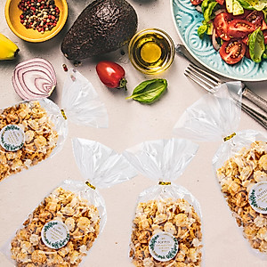 50 Sets He Popped the Question Popcorn Bags Engagement Party Favors She Said Yes Sticker with Cellophane Treat Bags Engagement Party Bridal Shower Wedding Goody Snack Treat Bags Grease Resistant