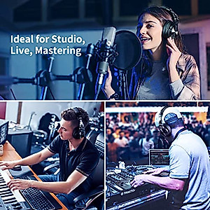 OneOdio A71 Hi-Res Studio Recording Headphones - Wired Over Ear Headphones with SharePort, Professional Monitoring & Mixing Foldable Headphones with Stereo Sound (Black)