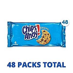 CHIPS AHOY! Original Chocolate Chip Cookies, 48 Snack Packs (4 Cookies Per Pack, 4 Boxes)
