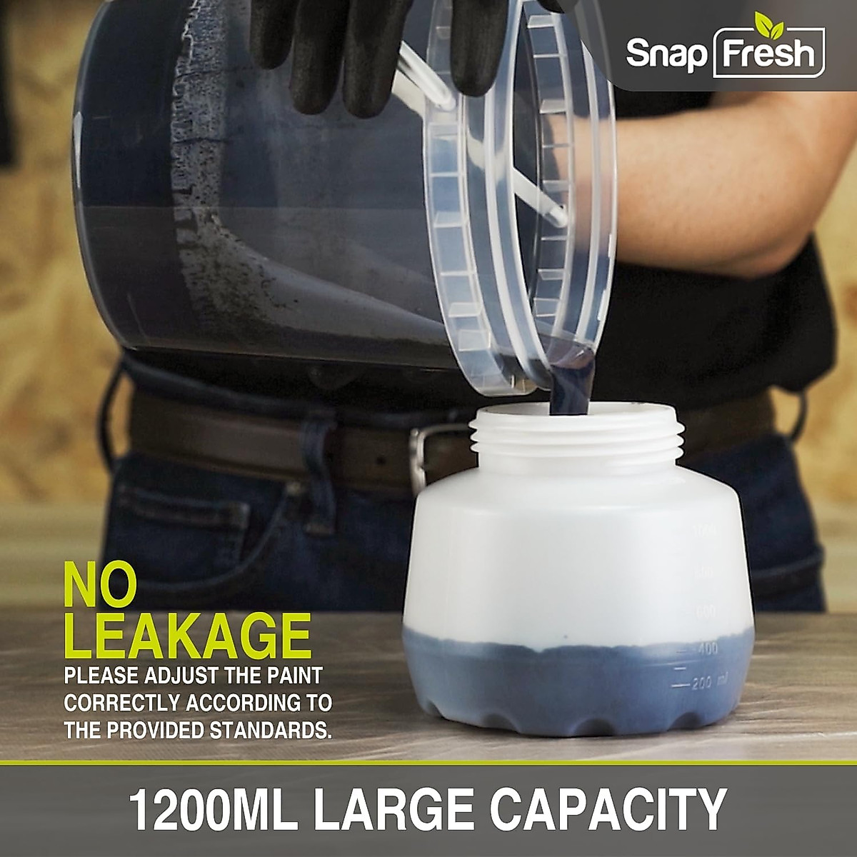 SnapFresh Cordless Paint Sprayer, Power Paint & HVLP Sprayer Gun with 4.0Ah Li-ion Battery & Fast Charger, Electric Paint Sprayer Gun for Painting Ceiling, Fence, Cabinets, Walls