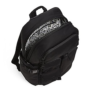 Vera Bradley Women's Cotton Utility Large Backpack, Black, One Size