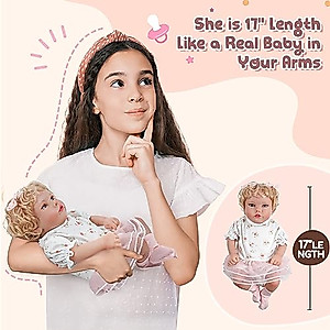 BABESIDE Lifelike Reborn Baby Dolls - 18 Inch Soft Body Realistic-Newborn Baby Dolls American Sleeping Girl Real Life Dolls with Clothes and Toy Accessories Gift for Kids Age 3+