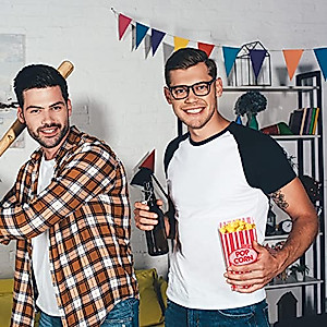 Fuutreo 500 Pcs 1oz Popcorn Individual Bags Bulk Disposable Popcorn Bag Red White Stripe Retro Popcorn Sleeves Small Popcorn Paper Bags for Candy Movie Night Themed Carnival Birthday Party