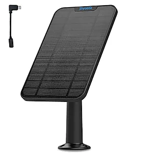 Solar Panel Compatible with Eufycam 3/3C/2C/2C Pro/2/2 Pro/E20/E40/E/S40/S220/L40/L20, with 13.1ft Waterproof Charging Cable, IP65 Weatherproof,Includes Micro USB to Type-c Adapter