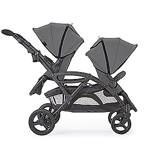 Contours Options Elite V2 Convertible Lightweight Tandem Double Baby Stroller & Toddler Stroller, Reversible Easy-Lift Seats, Spacious Seating, Height Adjustable Handle, Standing Fold - Charcoal Gray