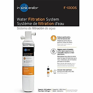 InSinkErator F-1000S Standard Under Sink Water Filtration System for Instant Hot and Cold Water Dispenser System