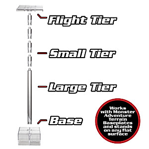 Monster Adventure Terrain Combat Risers for Flying Miniatures(2 Pk) Adjustable Height Multi-Tiered Raised Platforms-Compatible w/DND, Dungeons Dragons, Warhammer, Pathfinder & All Tabletop RPG Gaming