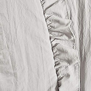 Lush Decor Reyna Soft Knitted Ruffle Throw Blanket, 50" x 60", Light Gray