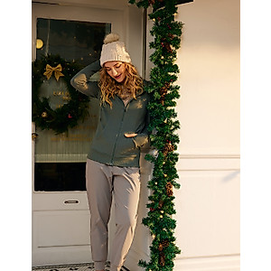 CRZ YOGA Women's Full Zip Hooded Sweatshirts Workout Sweat Jackets Slim Fit Running Track Hoodies with Thumbholes Grey Sage Medium