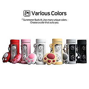 Summonerbuds AI White (White Silicon Case) Bluetooth 5.0 True Wireless Earbuds IPX6 Waterproof, in-Ear Earphones with Microphone