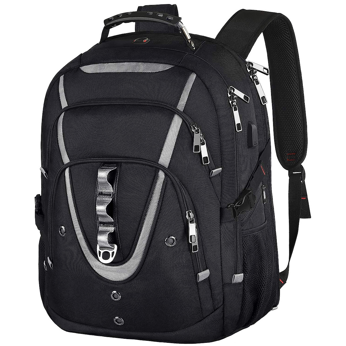 18.4 Laptop Backpack for Men, 55L Extra Large Gaming Laptops Backpack with USB Charger Port, TSA Friendly Flight Approved RFID Anti-theft Pocket, Water Resistant Suiltable for Travel Business Work