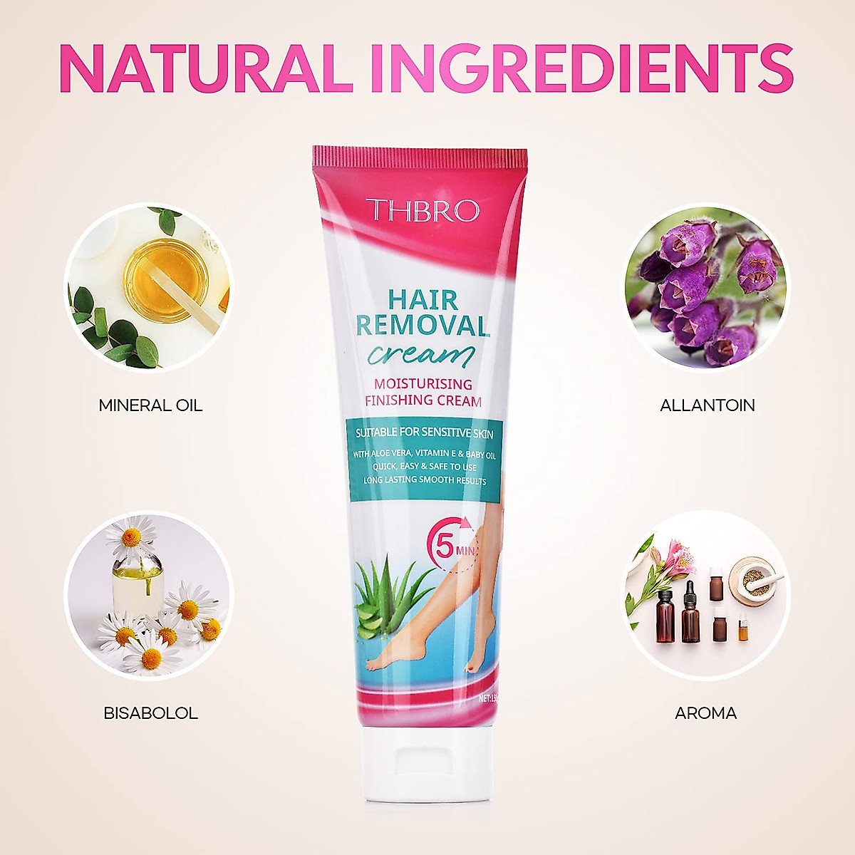 THBRO Hair Removal Cream-Painless Flawless Depilatory Cream, Skin Friendly Hair Remover Cream For Women and Men for Bikini Arm Leg Armpit