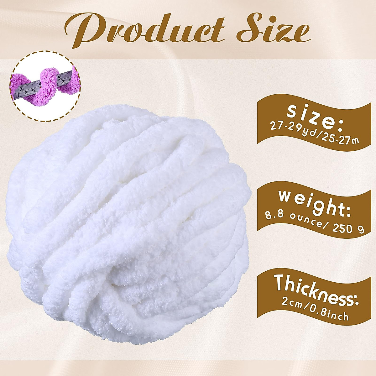 Timgle 24 Pack Chunky Chenille Yarn for Crocheting (29 Yards Each Skein), Bulky Thick Fluffy Yarn for Knitting, Chenille Yarn Soft Velvet Yarn Blanket Yarn for Arm DIY Weaving Crafts Projects