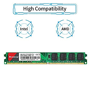 8GB Kit (2GBX4) DDR2 800 Udimm RAM, Kuesuny PC2-6400/PC2-6400U 1.8V CL6 240 Pin Non-ECC Unbuffered Desktop Memory Modules