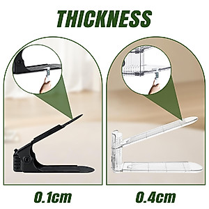 MOVDEET Shoe Slots Organizer,12 PACK Transparent Adjustable Shoe Stacker Clear Shoe Slot Organizer Space Saver Shoe Rack Holder Shoe Storage Organizers for Closet