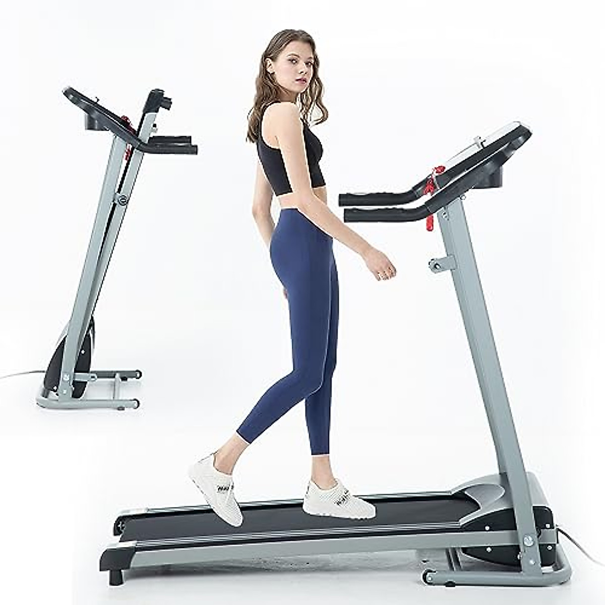 Home Foldable Treadmill with Incline, Folding Treadmill for Home Workout, Electric Walking Treadmill Machine 15 Preset or Adjustable Programs 250 LB Capacity MP3 (Black 1)