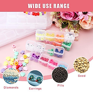 Serveyou 56 Grids Plastic Organizer Box with Dividers,Bead Organizer Box,8.35x6.89x1Inch Clear Portable with Label for Storage Beads, Crafts, Jewelry, Fishing Tackle