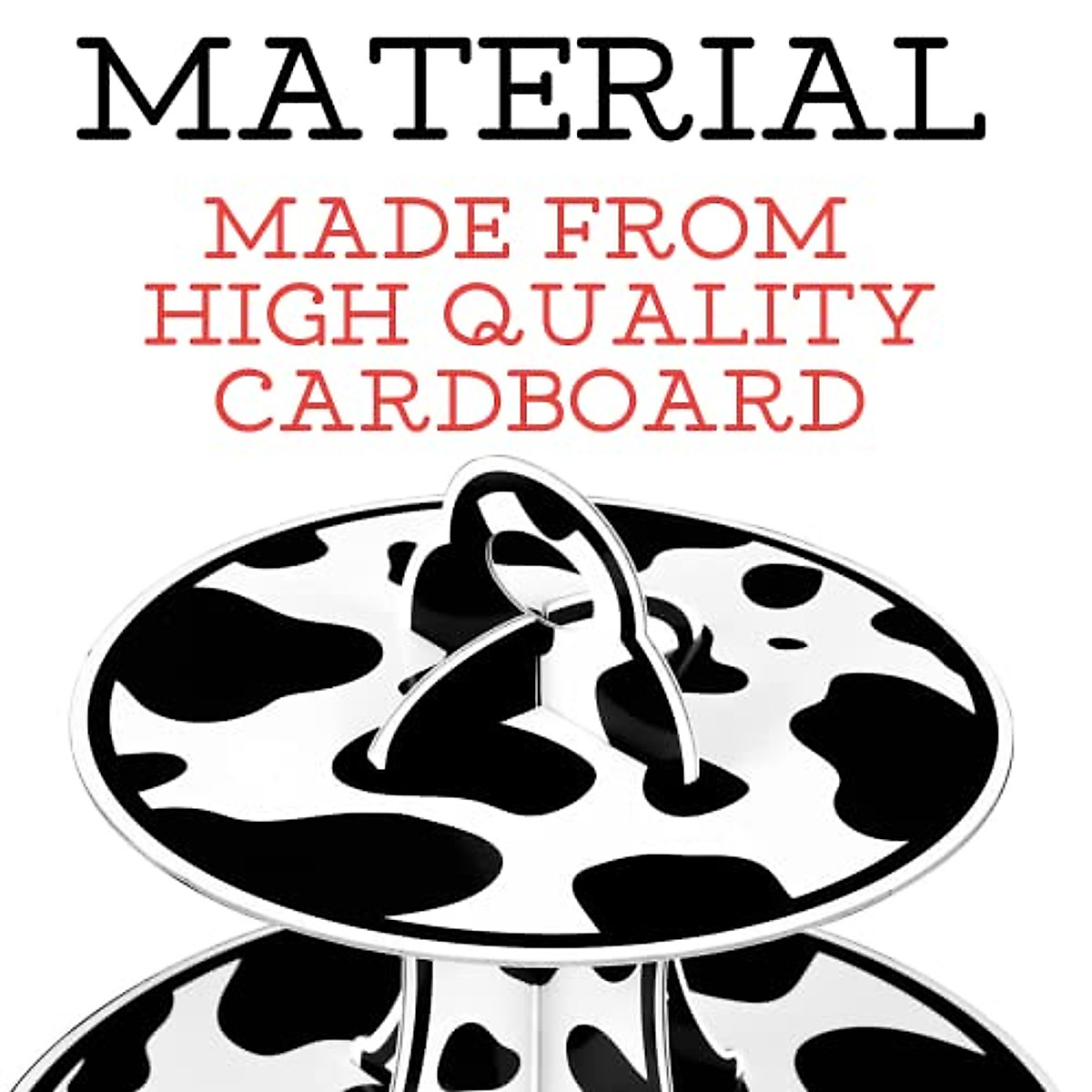 2 PCS 3-Tier Cow Print Stands Cardboard Cow Print Round Cardboard Stand Farm Animal 2 Cow Print Cupcake Stands 3 Tier Cupcake Holder Perfect for Cow Boy Party Cow Print Supplies