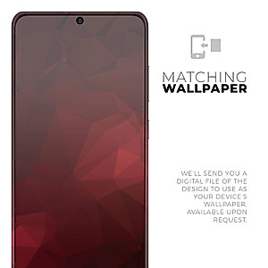 DesignSkinz Varying Shades of Red Geometric Shapes Protective Vinyl Decal Wrap Skin Cover Compatible with The Samsung Galaxy S20 (Screen Trim & Back Glass Skin)