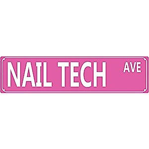 XBGJMY Nail Tech Ave Metal Tin Sign Funny Vintage Slim Street Tin Signs 16 x 4 Inch Wall Art Decor Iron Poster for Home Farmhouse Bar Cafe Gifts