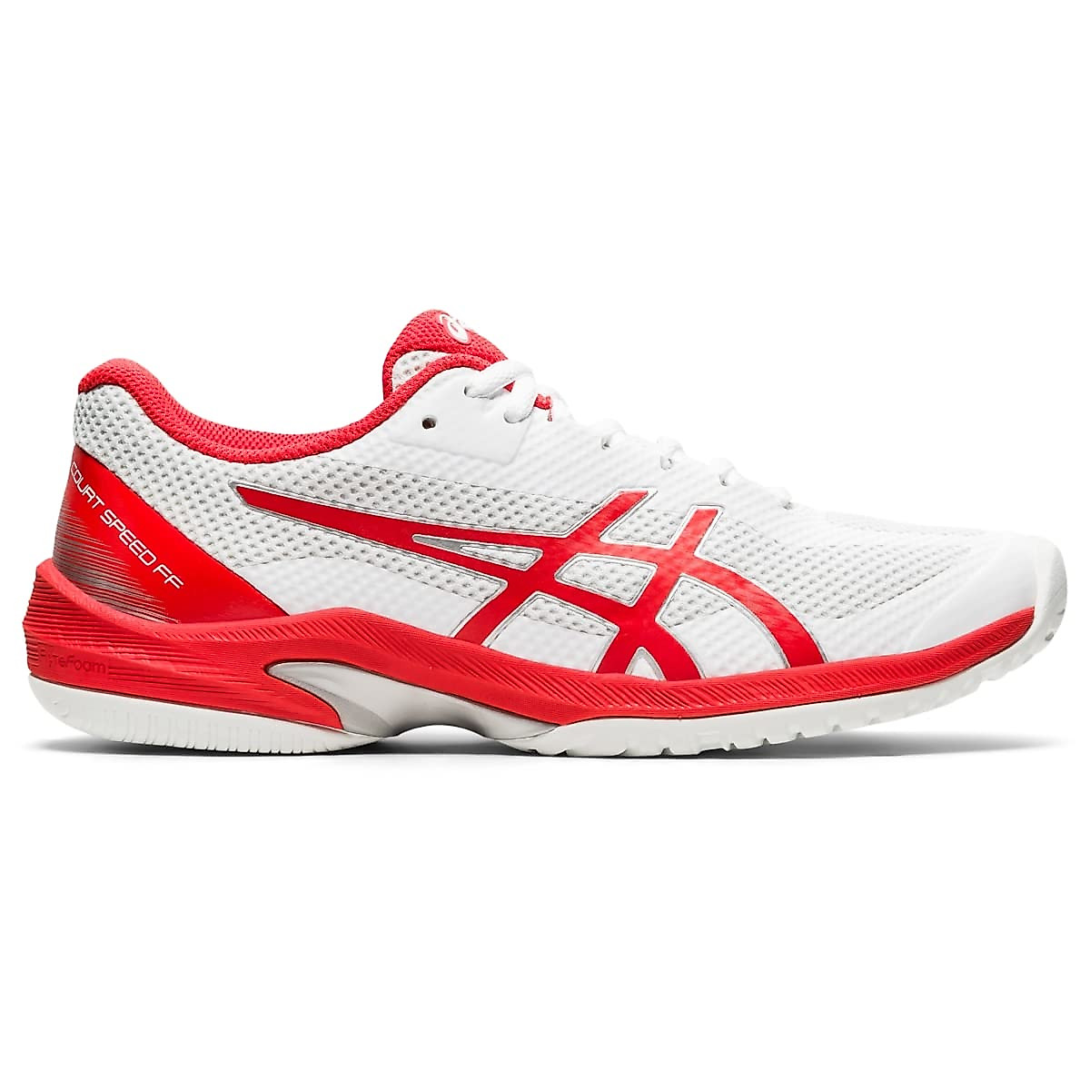 ASICS Women's Court Speed FlyteFoam Tennis Shoes, 10, White/Fiery RED
