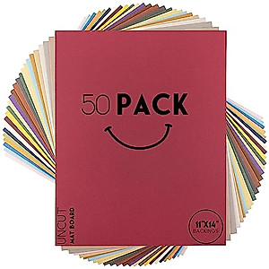 Golden State Art, Pack of 50, Uncut 11x14 Mats - Assorted Colors - Bevel Cut, Acid Free, 4-ply Thickness White Core - Great for Frames, Artworks, Prints, Pictures, Photos