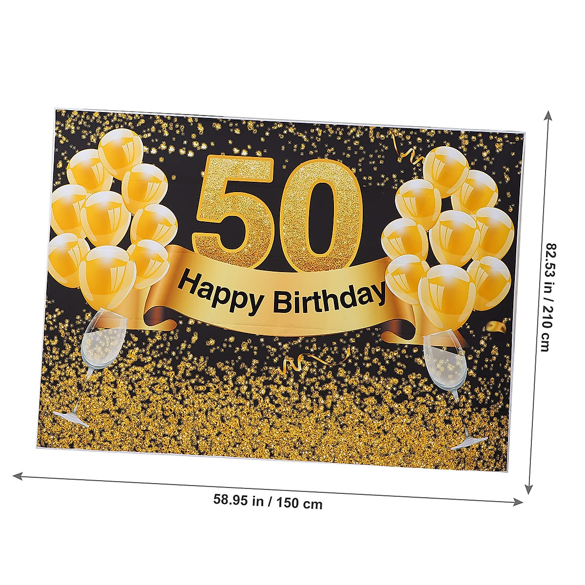 Abaodam Birthday Backdrop 1pc 50 Years Old Background Cloth Poster Vinyl 50th Birthday Poster