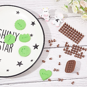 CRASPIRE Letter Stamps for Clay, Cookie Stamps Letters Brown Polymer Alphabet Clay Cutters Set Clay Texture Roller for Clay Cookie
