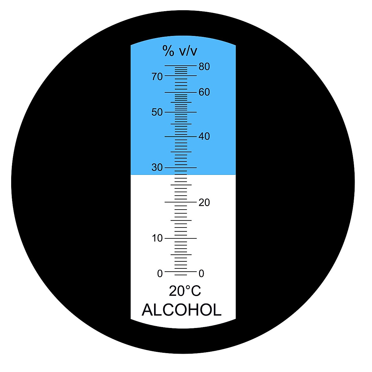 Handheld Refractometer 0~80% Ethyl with ATC 10~30°C Liquor Making, Liqueur MakersTool Meter
