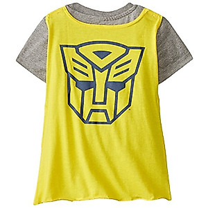 Transformers Little Boys' Toddler Bumblebee Roll Out Cape T-Shirt, Grey, 5T