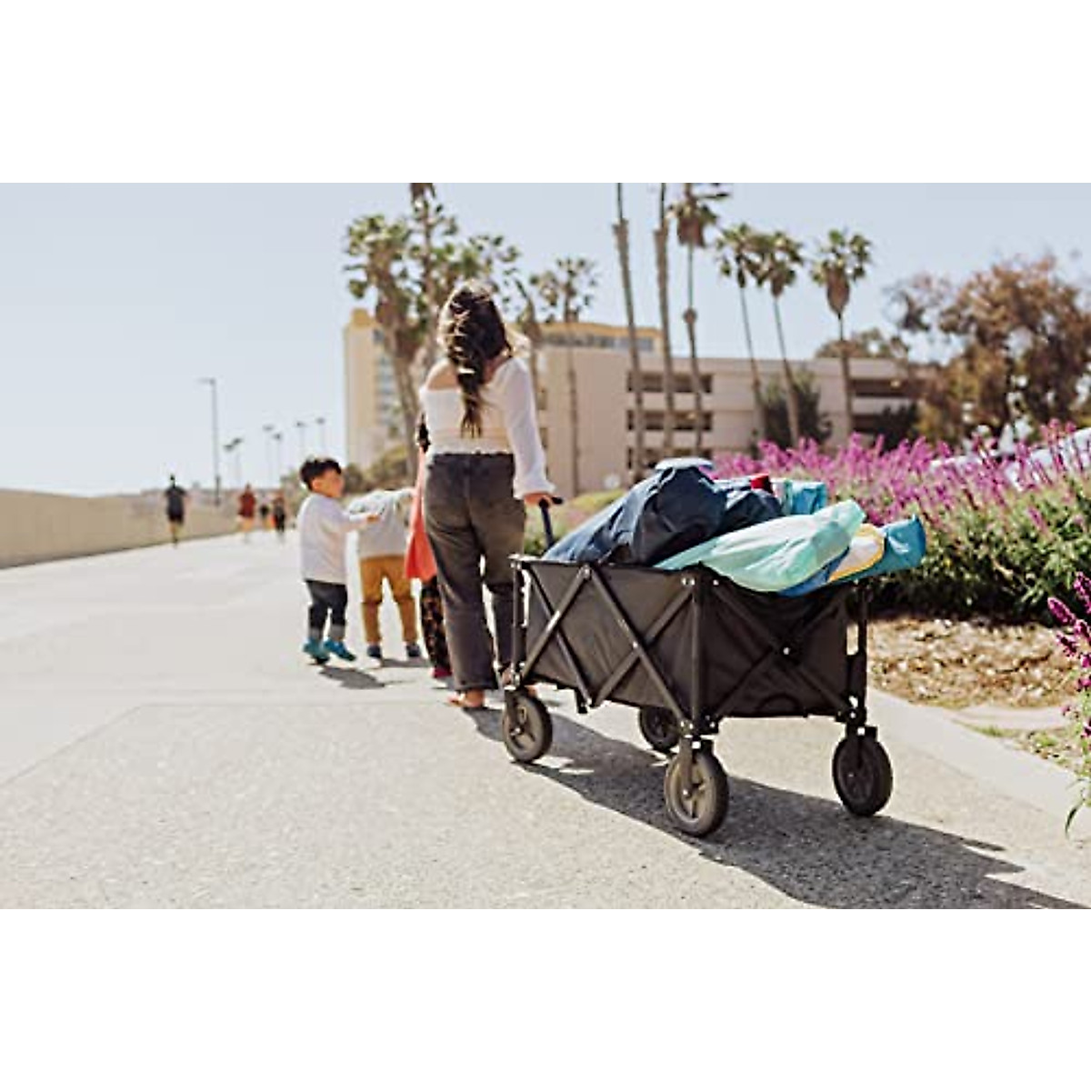 ONIVA - a Picnic Time Brand - Adventure Wagon Folding Wagon - Wagon Cart - Sport Utility Wagon - Beach Wagon Collapsible, (Dark Gray) 35.6 x 18.9 x 21.9